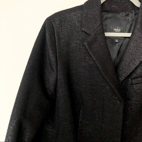 Talbots | Jackets & Coats | Talbots Black Glitter Sparkle Elegant Wool ...
